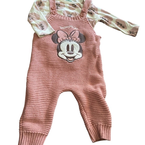 Disney | Matching Sets | Disney Minnie Mouse Pink Knit Overalls | Poshmark
